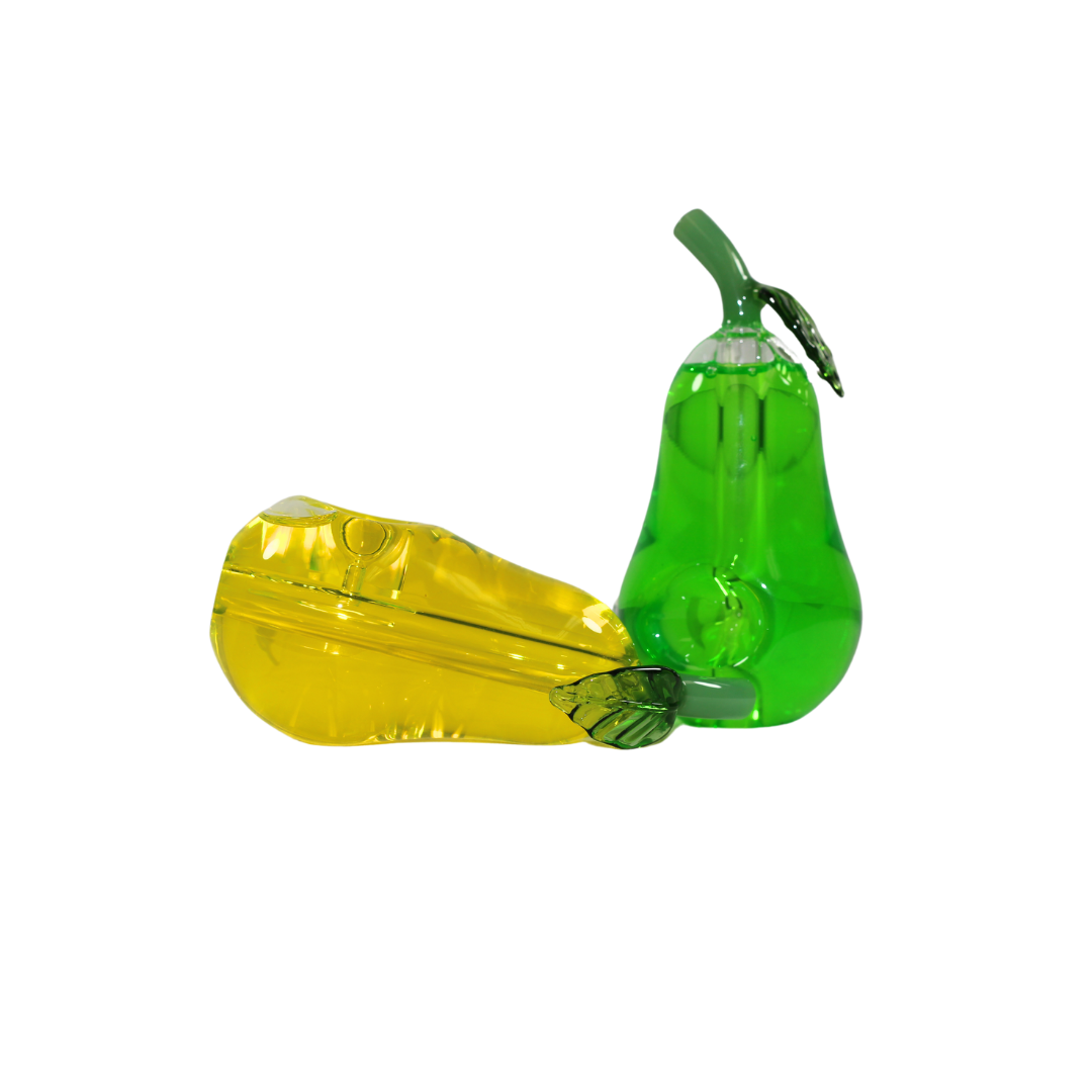 RAVE HANDPIPE | 4.8INCH GLYCERIN GLASS HAND PIPE WITH PEAR DESIGN