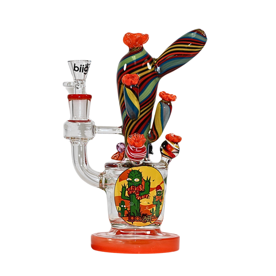 LOOKAH WATERPIPES | (WPC 415,416,417) 9IN 4W BEST GLASS CACTUS CUTE BONG